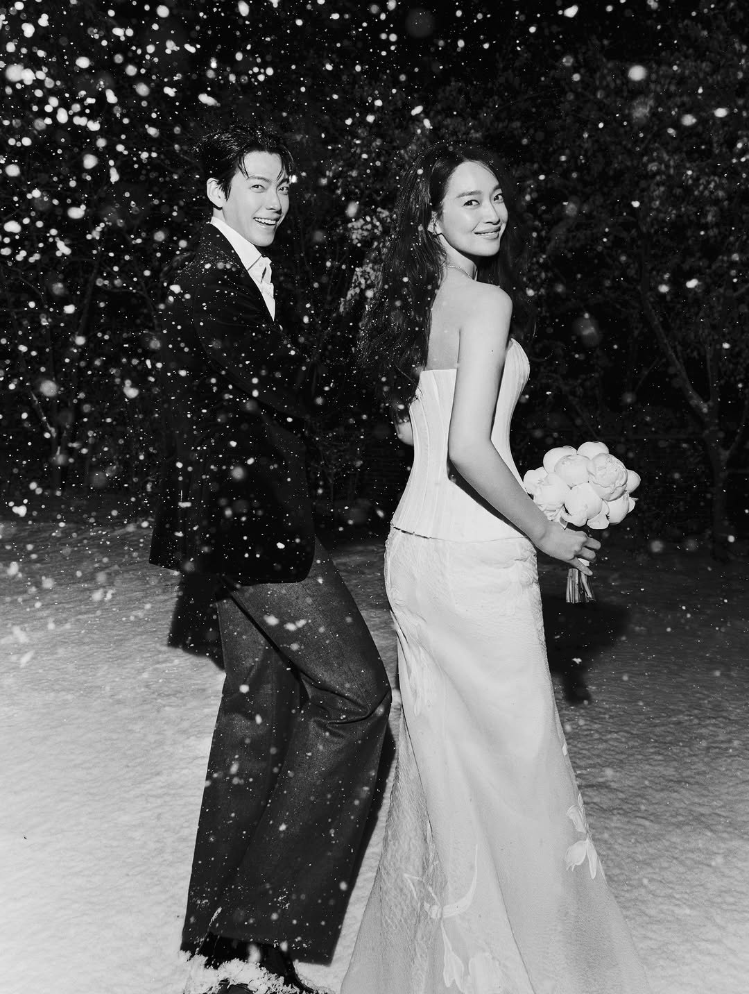 Shin Min Ah and Kim Woo Bin Mark Wedding Day Agency Shares Elegant ...
